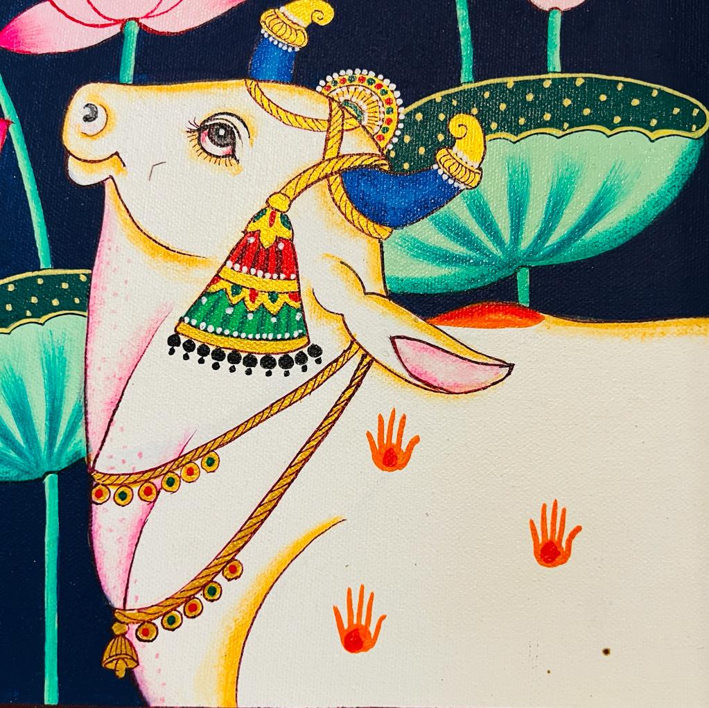 Pichwai Cow Painting - Handcrafted Artwork for Spiritual Decor — Khojcrafts
