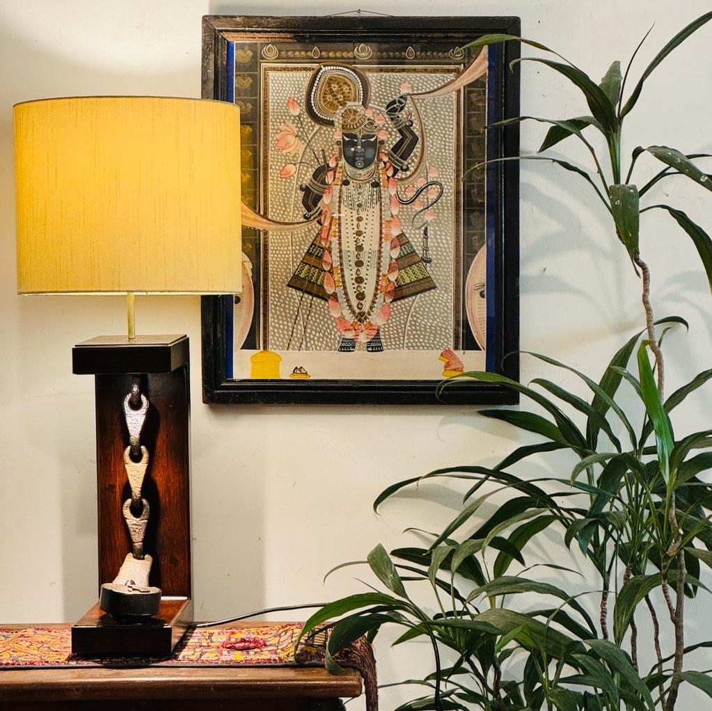 Table Lamp with Lock Latch Details : Noor 23 (Shade Included ) — Khojcrafts