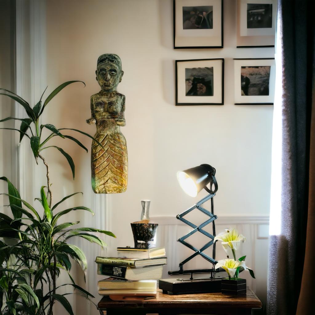 Collapsible Metal Table Lamp with Lattice Design: Noor 30 — Khojcrafts