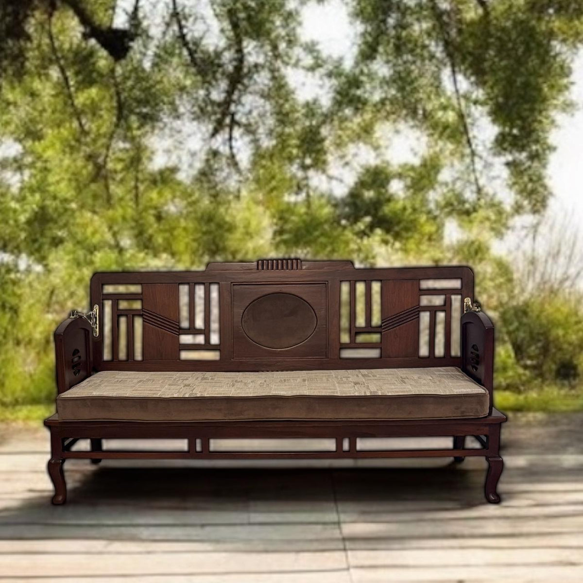 Art Deco Reversible Bench : Cream and Gold — Khojcrafts