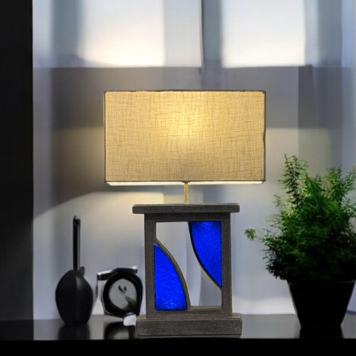 Glass panel Lamp : Noor 18 (Shade Included ) — Khojcrafts