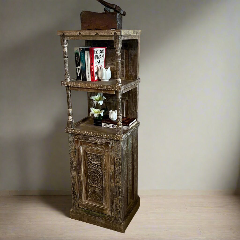 Tall, Slender Wooden Cabinet : Sajeela — Khojcrafts